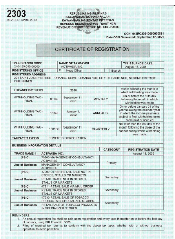 Required Permits ZYN Philippines Required Permits ZYN Philippines