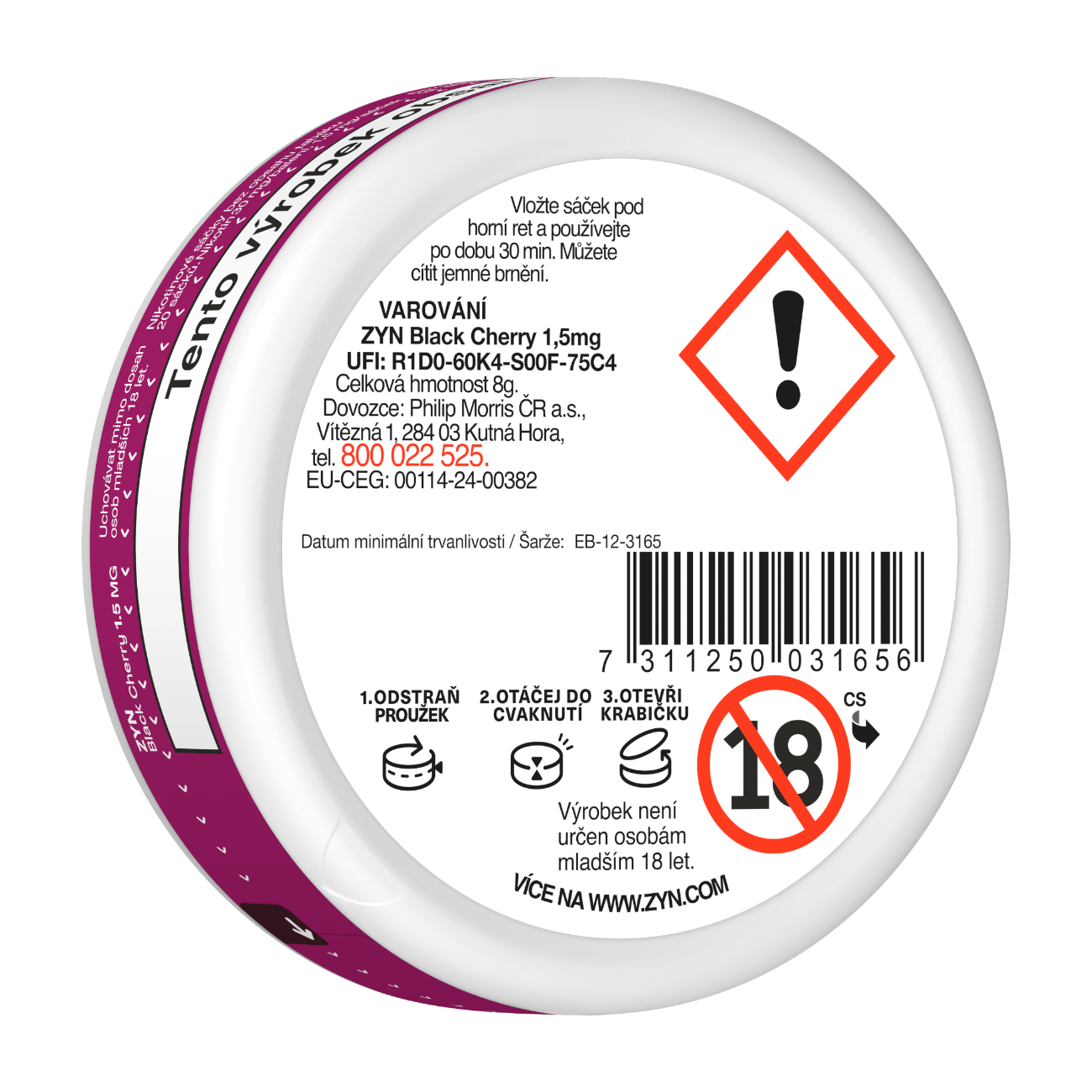 Kup nikotinové sáčky ZYN BLACK CHERRY 1,5 mg (karton) | ZYN CZ